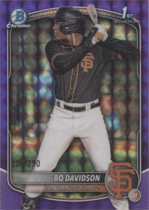 2025 Bowman Chrome - Prospects Bo Davidson, Bo Davidson #BCP-206 Purple ...