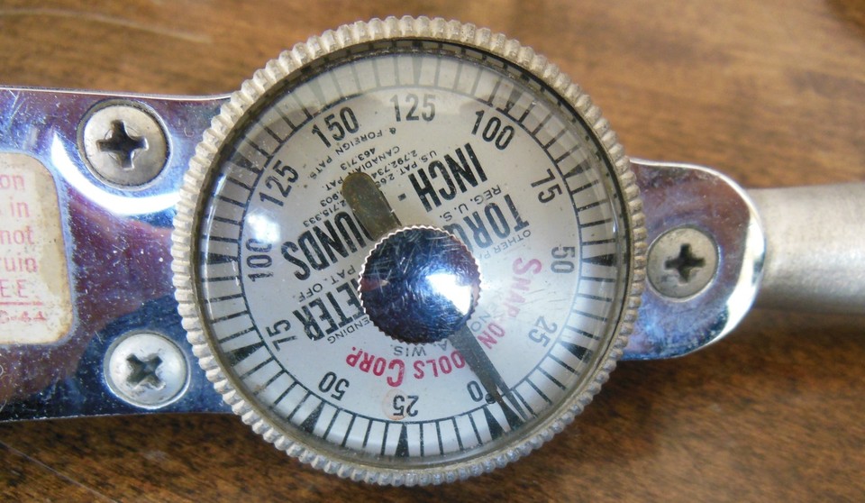 vintage dial SNAP ON TOOLS torque wrench TORQO METER (details on ...