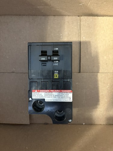 Square D QO2200 Plug-on Circuit Breaker 200 Amp 2 Pole 120/240V 50/60 ...
