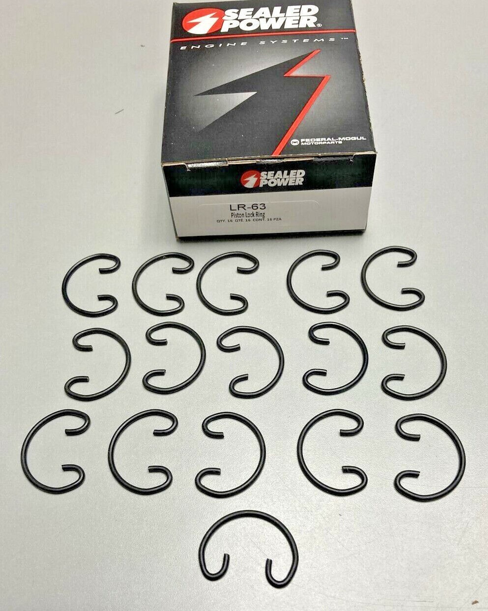 Set of 16 Speed Pro Sealed Power LR63 Piston Wrist Pin Lock Rings for ...