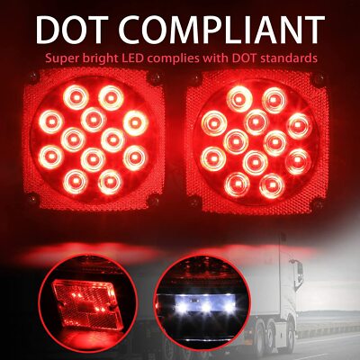a pair 12V LED Trailer Tail Light Turn/Stop/Signal - Left/Right-DOT ...