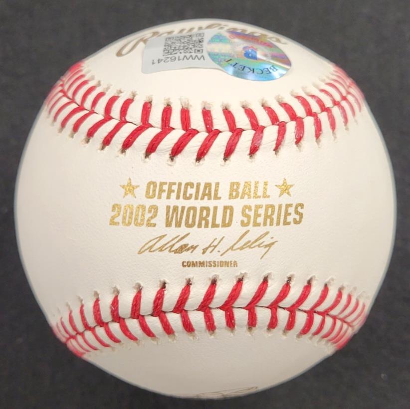 Troy Percival signed 2002 World Series Baseball autograph ~ BAS Beckett ...