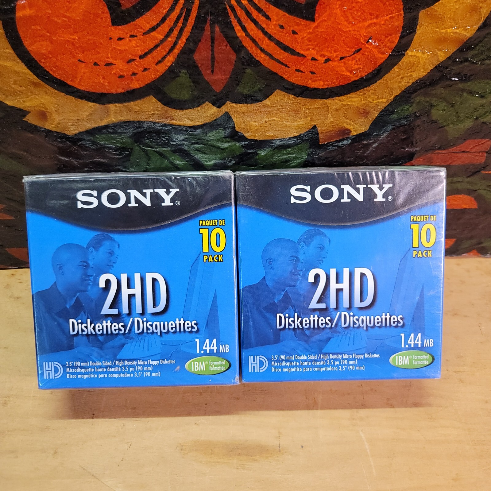 2 x Sony 2HD Floppy Diskettes IBM Formatted 1.44 MB 3.5 Inch 10 Pack ...