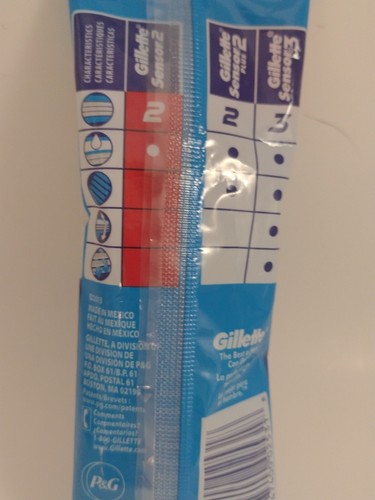 Razor Shaving Gillette Sensor 2, Fixed, Lubrastrip, 2 Each, 3 packs ...