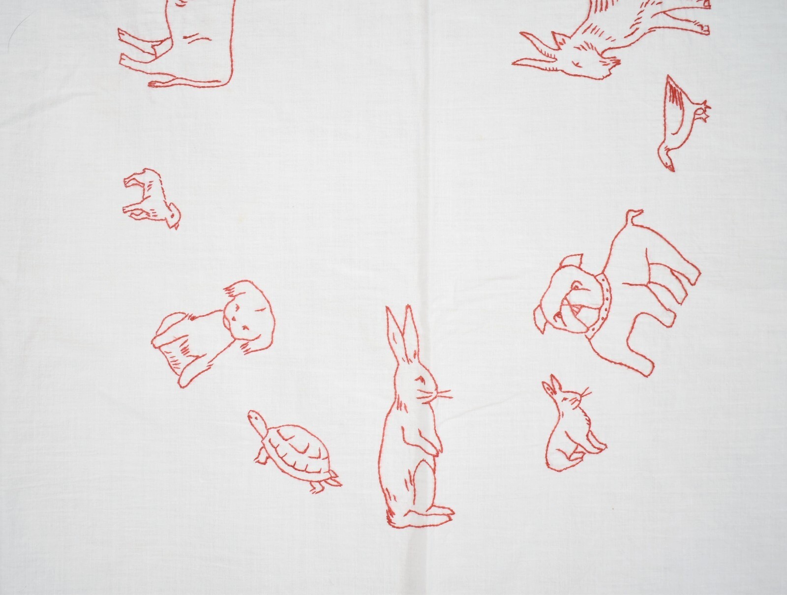 WONDERFUL 1910's / 1920's Redwork Pictorial Summer Spread with Animals ...