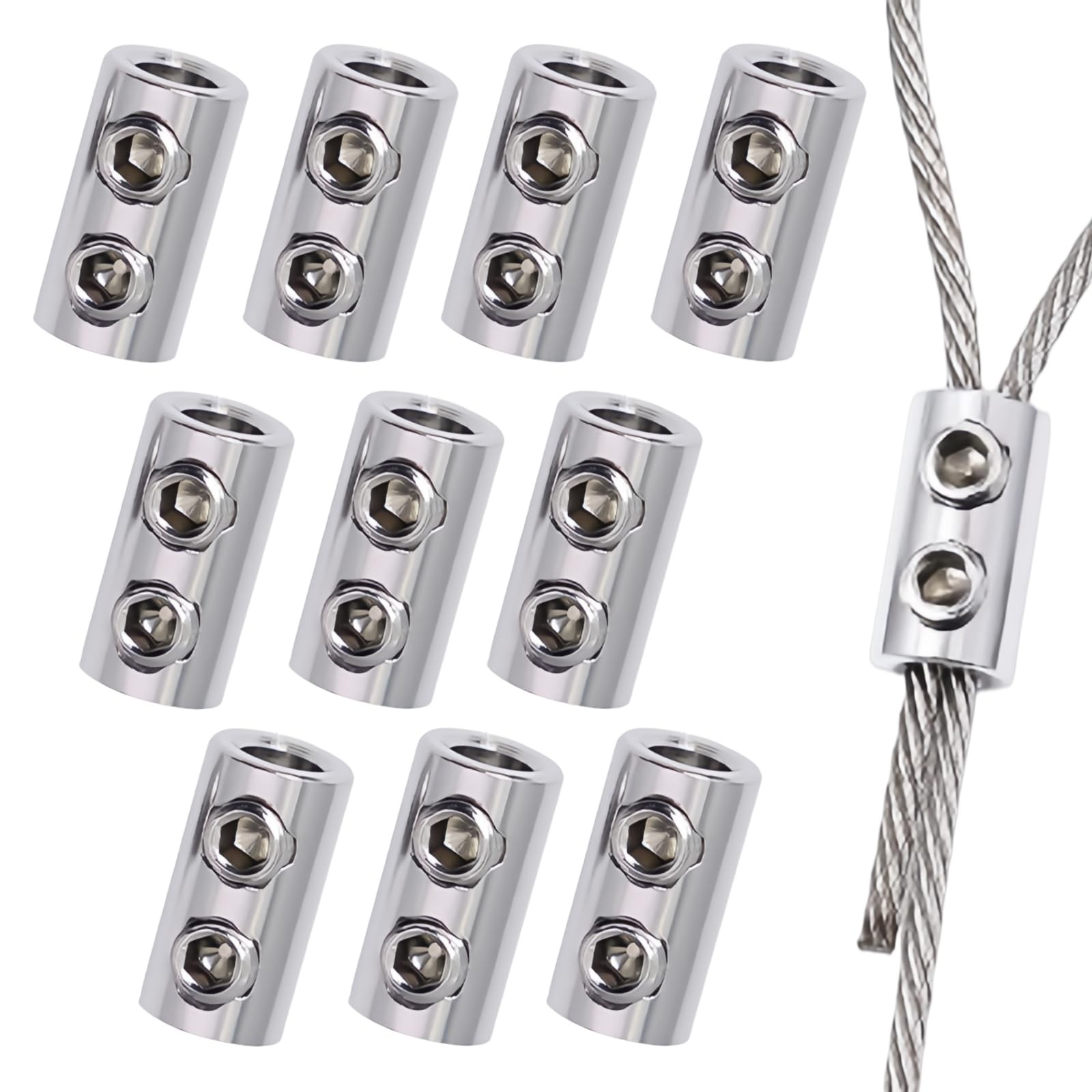 shjaywmda Wire Rope Clamp, Stainless Steel, 10 PCS, Fit 1-2 mm Wire | eBay