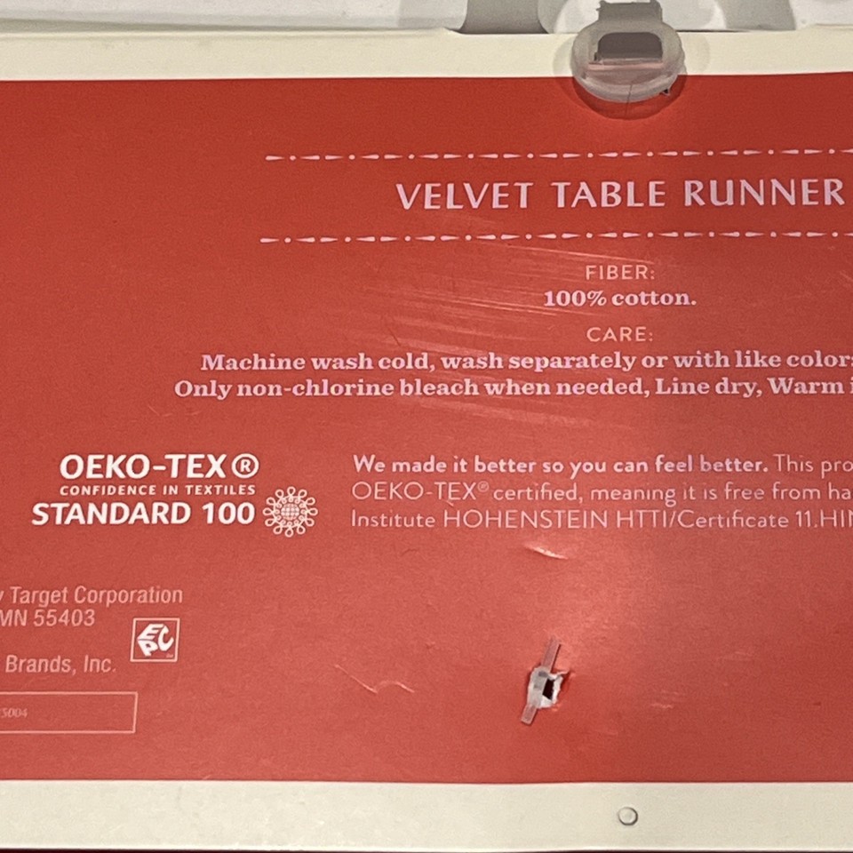 Opal House Red Velvet Table Runner 14” X 72” Christmas Holiday New ...