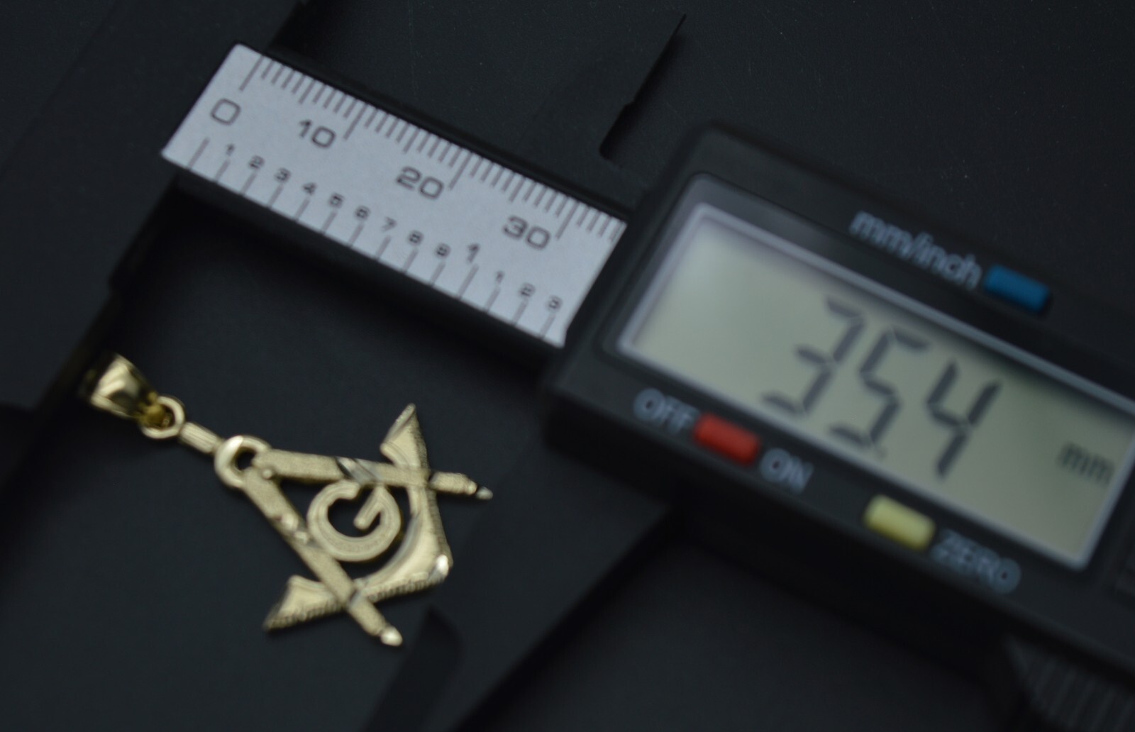 Real 10K Solid Yellow Gold Turtle Shiny Freemason Masonic Charm Pendant ...