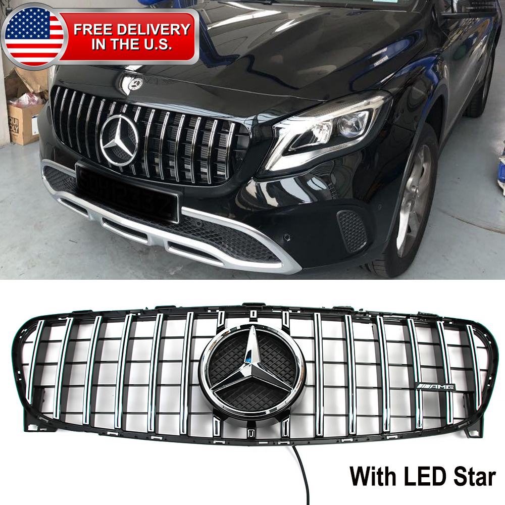 LED GTR Front Grill Grille For Mercedes X156 2018 2019 2020 GLA180 ...