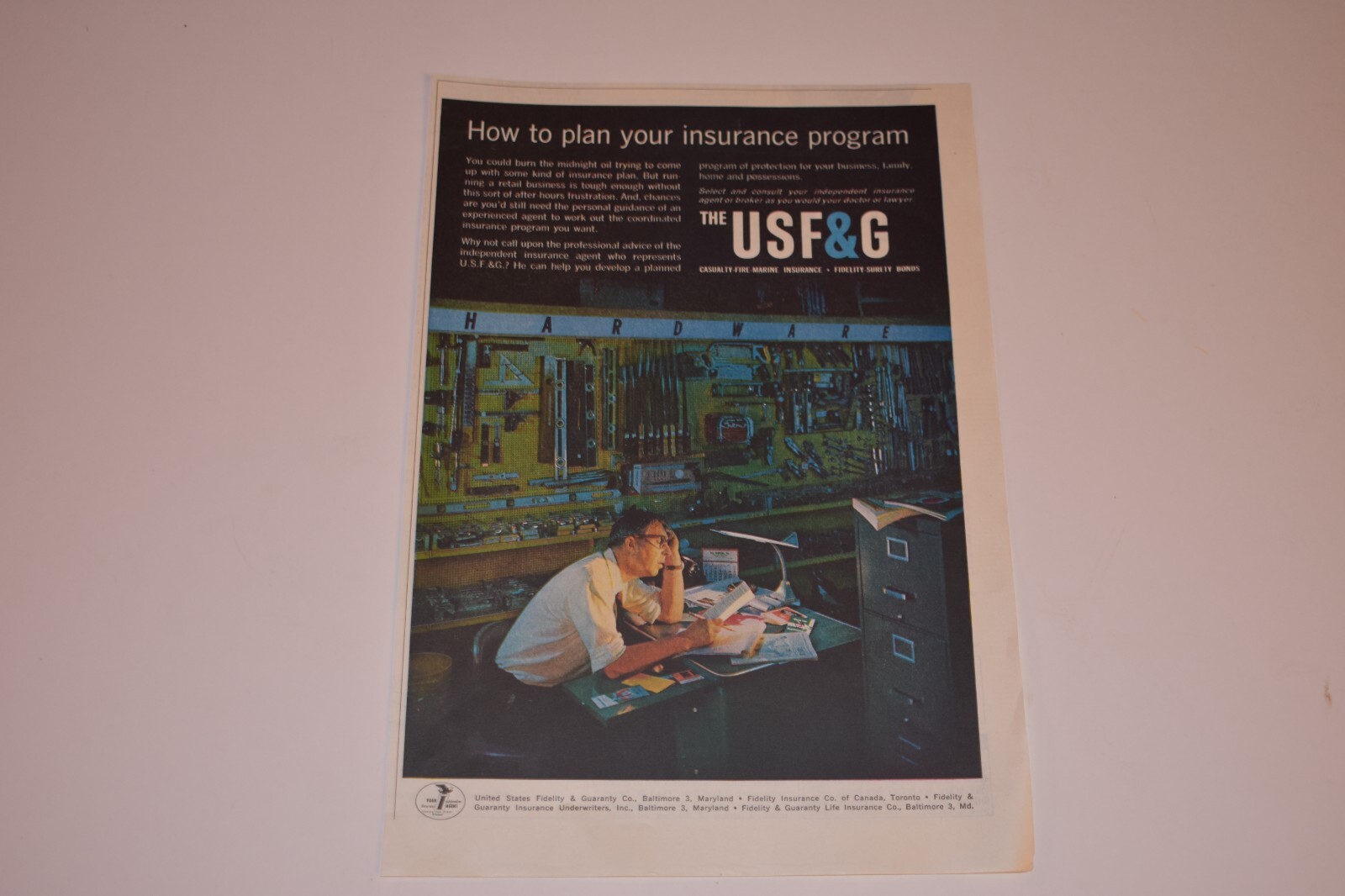 Vintage 1960 USF&G Insurance Print Ad. | eBay