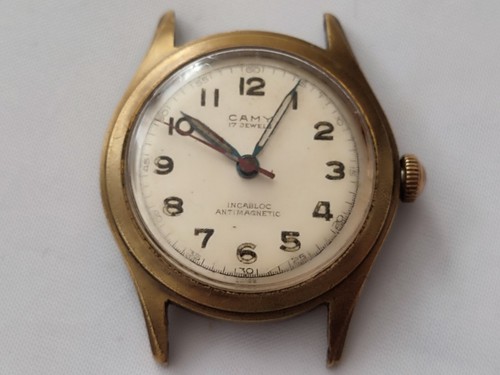 Vintage CAMY Gents Military Style Watch 17 Jewels FEF 380 For ...