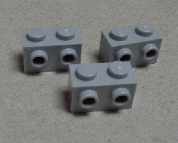 LEGO Parts 11211 - 6015344 Brick 1x2 Studs on 1 Side Medium Stone Grey ...