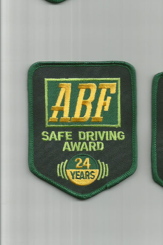 ABF Arkansas Best Freight 24 years safe driving driver patch 4 X 3-1/8 ...