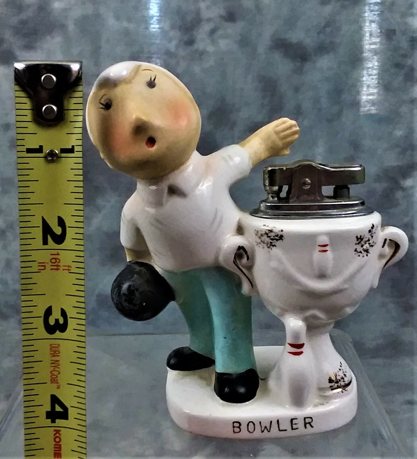 VINTAGE COLLECTIBLE 1962 AMICO IMPORT CERAMIC MAN BOWLING LIGHTER | eBay
