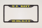 USS CORAL SEA CV 43 License Plate Frame U S Navy Military Car-Truck ...
