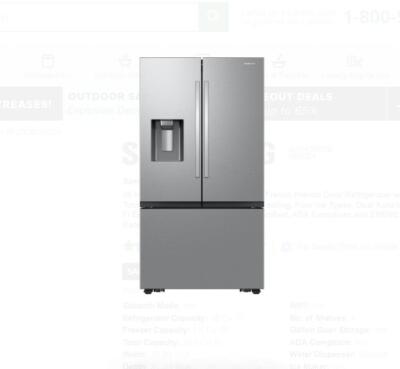 Samsung RF27CG5400SR 36 Inch Smart 3-Door French French Door ...