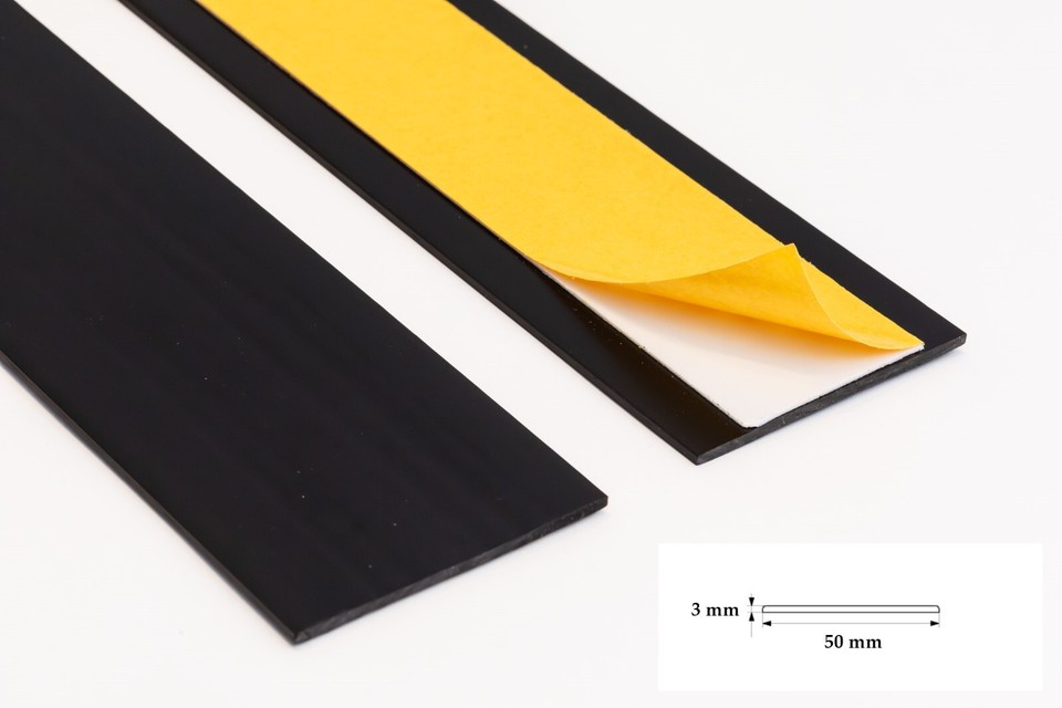 PVC Flat Bar Self Adhesive Trim 1m Durable Black White Cover Architrave ...