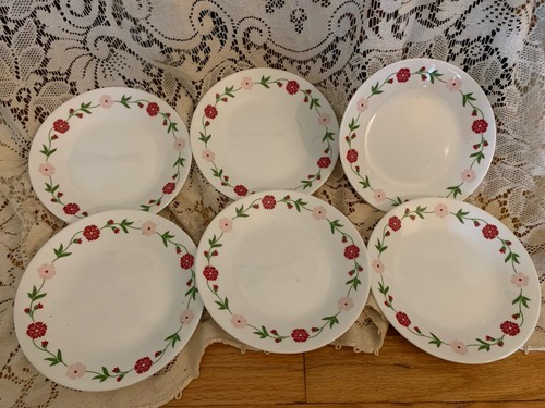 Set of 6 Corelle Vitrellle SPRING PINK Dessert Bread Plates 6 3/4" MINT ...
