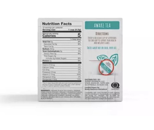 Super Organics Awake Black Tea Pods With Superfoods & Probiotics Keurig ...