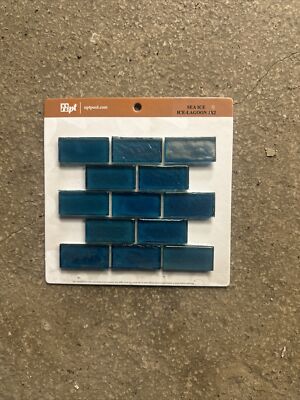 1 Sample of NPT Mosaic Pool Tile Sea Ice Series 1x2 Seascape Lagoon 20 ...