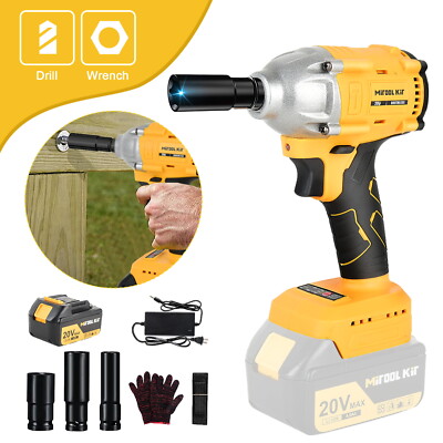 500NM CORDLESS IMPACT WRENCH DRIVE DRILL CAR TIRE LUG NUT REMOVAL ...