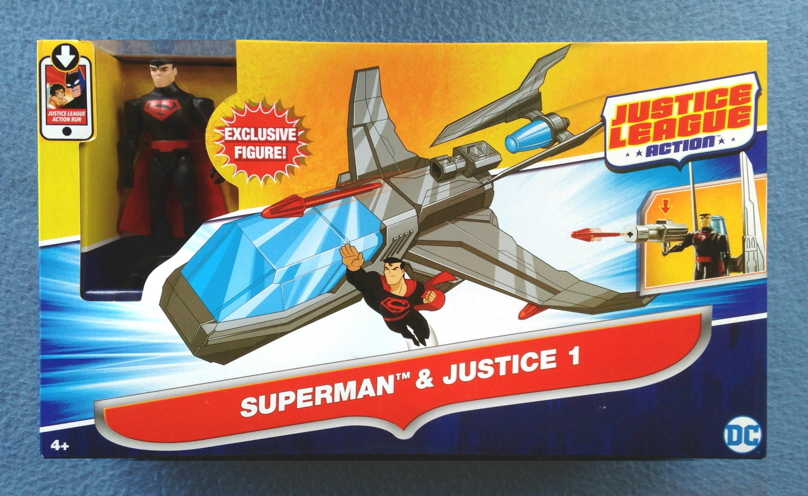 SUPERMAN AND JUSTICE 1 PLANE AIRPLANE WITH FIRING MISSILES MATTEL ...
