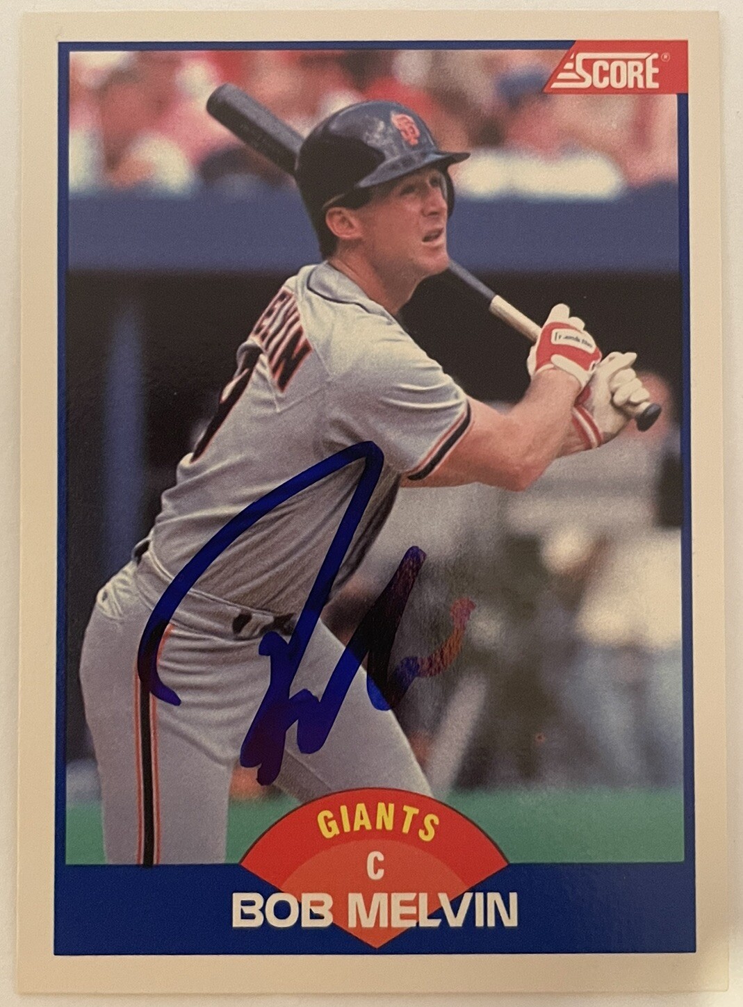 Bob Melvin Signed 1989 Score #617 Autographed San Francisco Giants ...