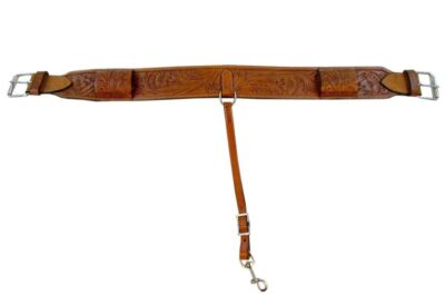 REAR FLANK BILLET LEATHER GIRTH HORSE TACK WESTERN FLORAL SADDLE CINCH ...