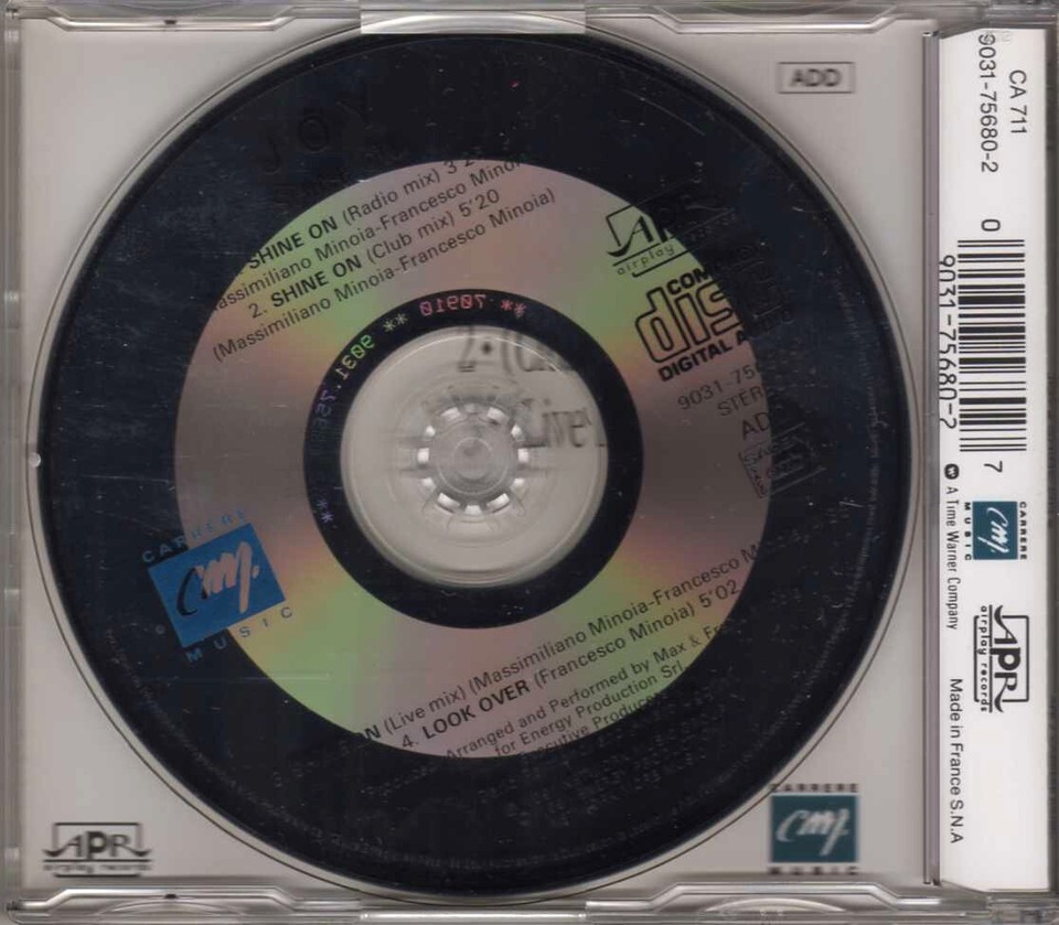 Joy - Shine On - CDM - 1991 - Eurohouse 4TR Airplay Records Joy ...