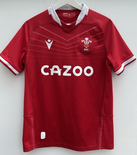 Wales 2021/22 Home Rugby Shirt Macron Red Short Sleeve Mens Small S ...