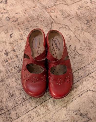 KLOGS Carolina Rhubarb Red Leather Mary Jane Comfort Non Slip Clog Shoe ...