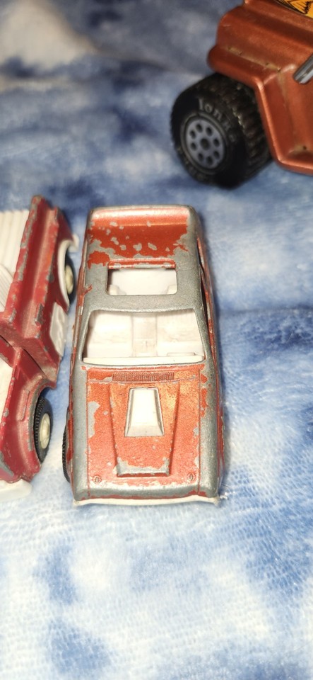Vintage 3 Metal Cars/Tootsie Gremlin(Broken Axel)+Firetruck/Tonka Jeep ...
