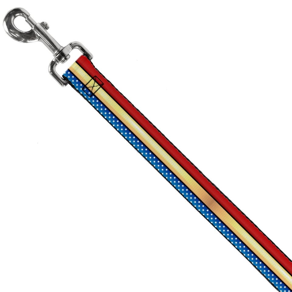 Dog Leash Wonder Woman Stripe/Stars Red/Gold/Blue/White | eBay