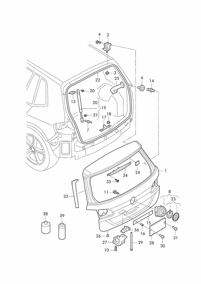 Tülle Leitungssatz Heckklappe Kapelführung für VW GOLF Tiguan Touran ...