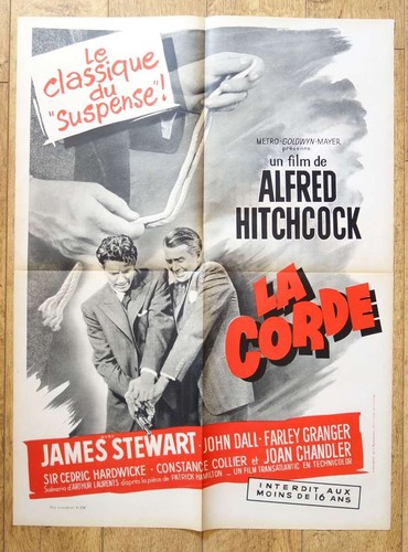 ALFRED HITCHCOCK the rope original MEDIUM french movie poster R63 | eBay