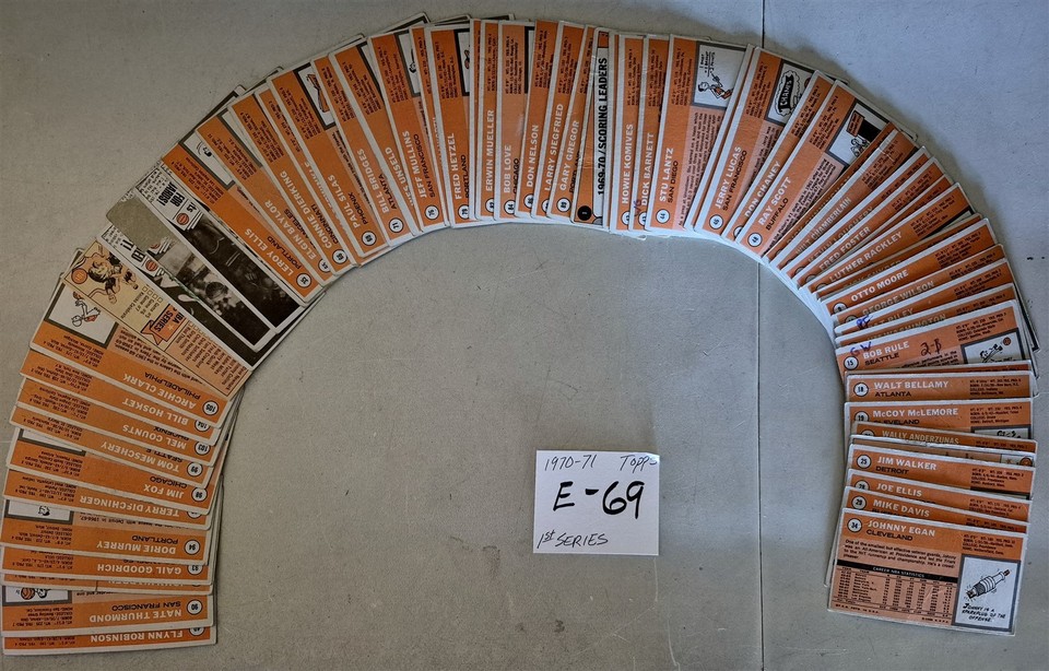 #1970-71 TOPPS 1st SERIES BASKETBALL CARD LOT w 63 CARDS LOT#E-69 | eBay