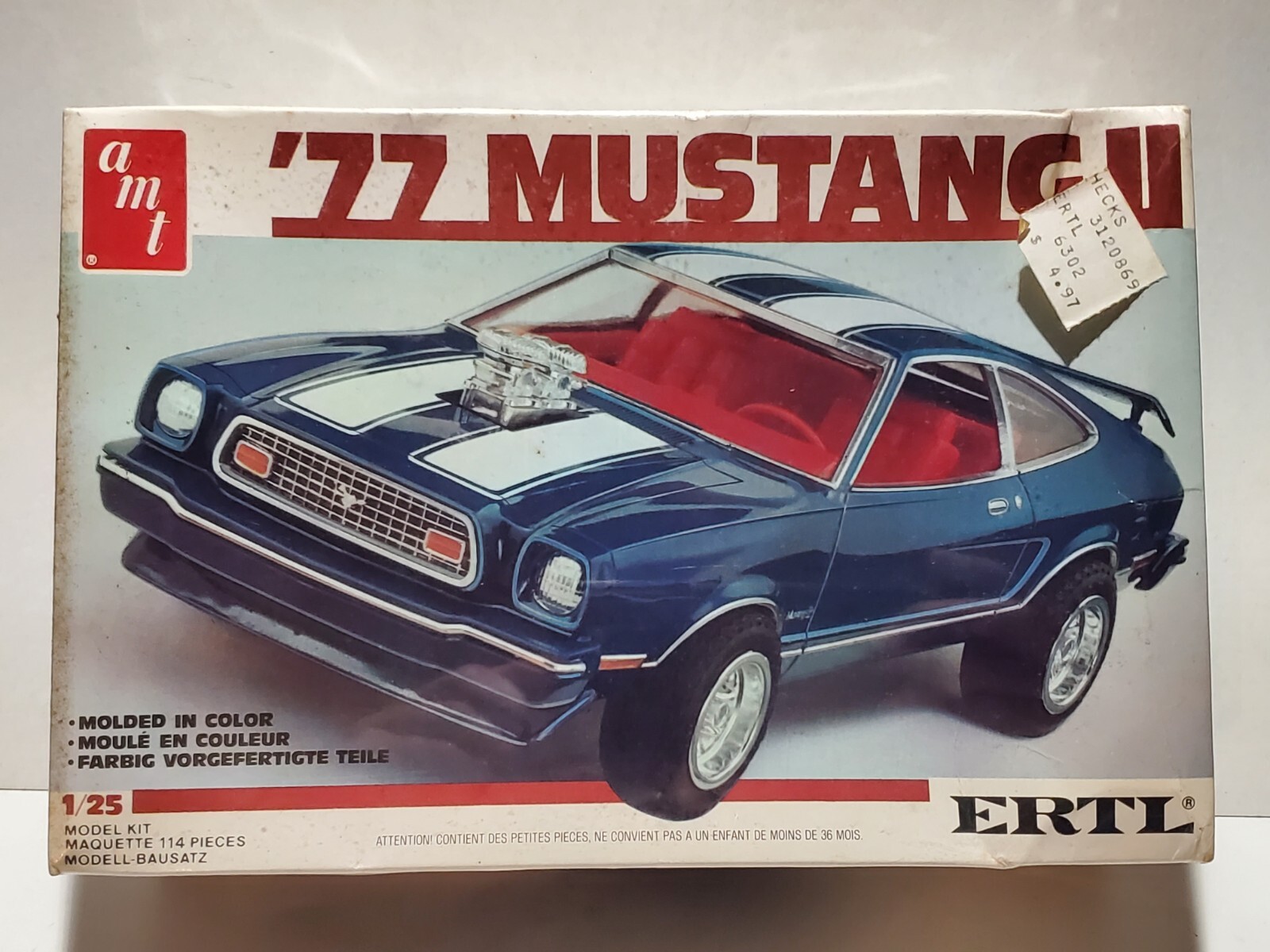 AMT 1977 '77 Ford Mustang II Plastic Model Car Kit 1:25 Scale Sealed ...