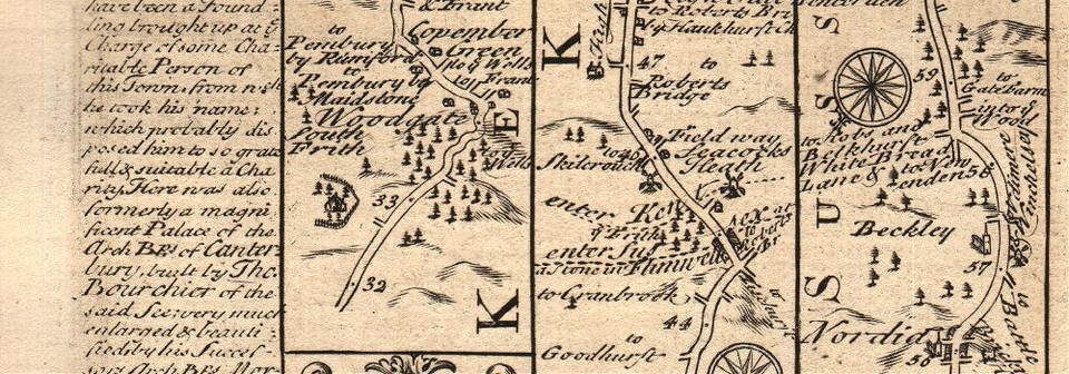 Lamberhurst-Flimwell-Newenden-Beckley-Rye road map by J. OWEN & E ...
