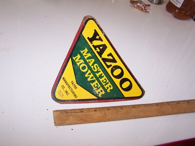 Vintage YAZOO MASTER MOWER Sign YAZOO MANUFACTURING COMPANY 1950 Patent ...