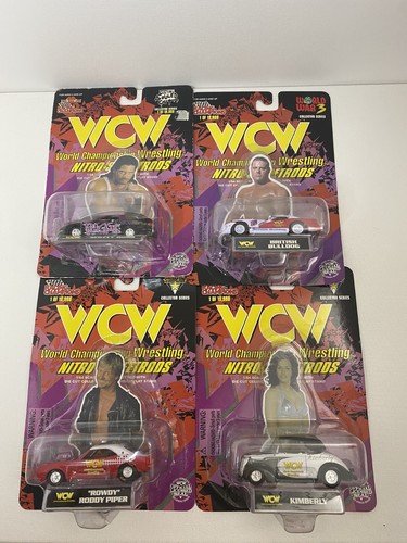 WCW Racing Champions 1/64 Die Cast Car Lot of 4- Roddy Piper, Bulldog ...
