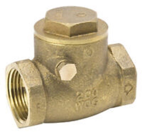 One- 1" Inch Brass Swing IPS Check Valve NPT Threaded Plumbing Fitting ...