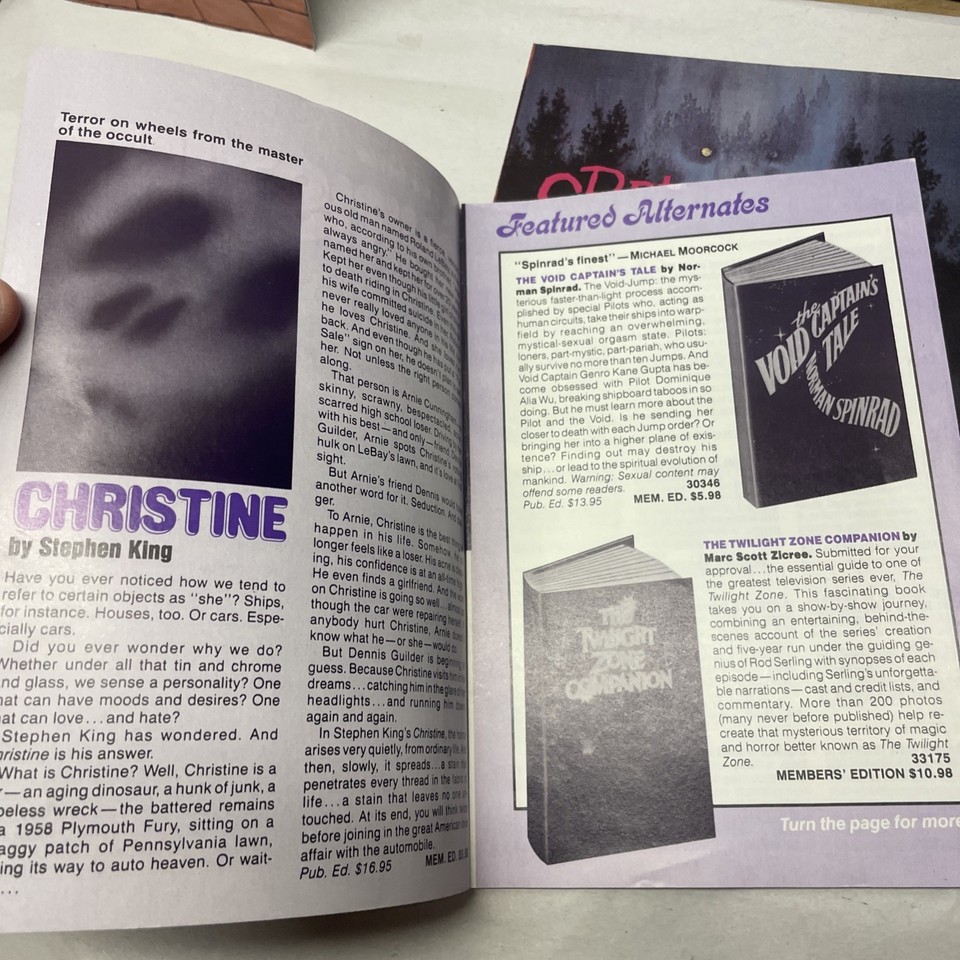 Things To Come SFBC Newsletter October 1983 Christine Stephen King W ...