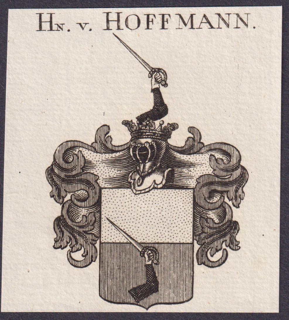 Hoffmann Stemma Coat Of Arms Adel Araldica Incisione In Rame 1820 | eBay