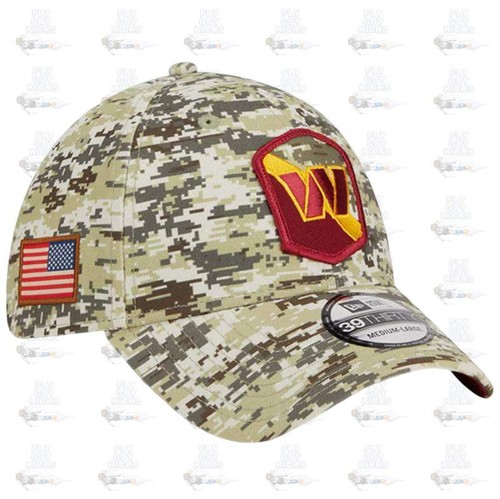 New Era Washington Commanders Camo Yellow Red 39Thirty 3930 Patch ...