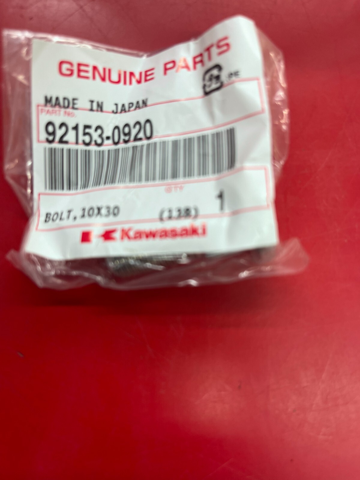 ***NOS KAWASAKI 92153-0920 BOLT,10X30 (ACTIVE #) | eBay