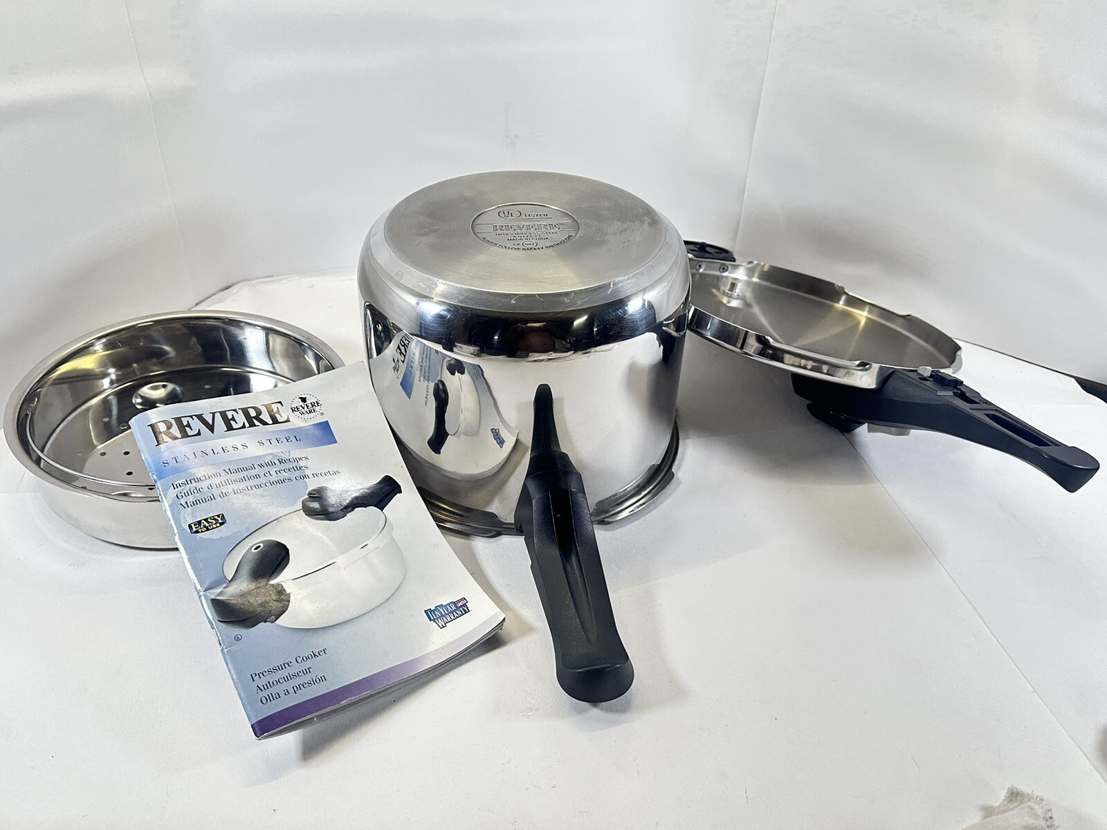 VTG Revere Ware Pressure Cooker 18/10 Clad Stainless 6 Qt rack manual ...