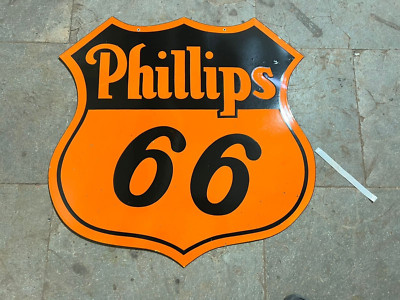 PORCELAIN PHILLIPS 66 ENAMEL SIGN INCHES DOUBLE SIDED | eBay