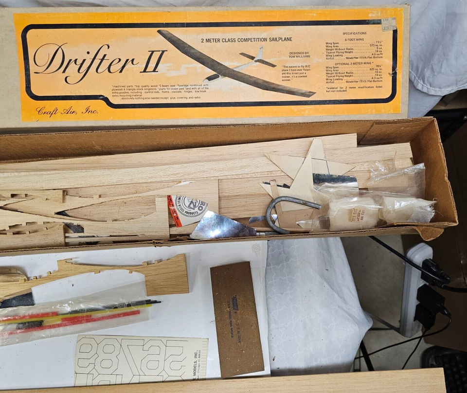 Craft-Air "Drifter II", Remote Control Model Airplane - Sailplane Kit ...