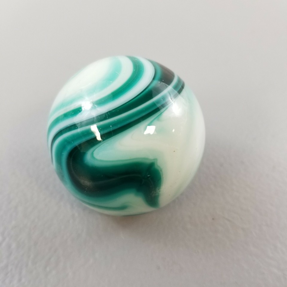 Vintage White Green Swirl Glass Gear Shift Knob 2" Threaded Ball Rat ...
