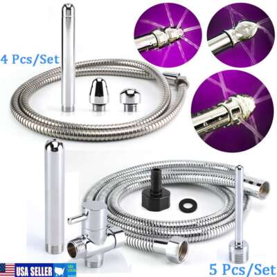 5X Stainless Steel Shower Enema Kit Vaginal Anal Douche Colonic ...